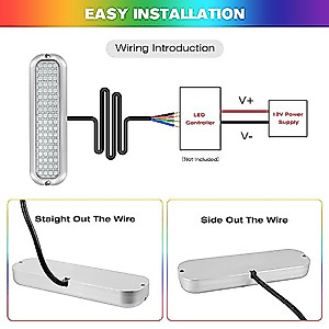 HUSUKU RS10 RGB 6000LM Underwater Marine Light for Boat, 7 Inch, 72LED DC 12V, All-metal body, IP68, Color Change LED Boat Light for Yacht Boat Transom Fishing Dock Pontoon