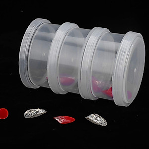 Tomotato 3 Layers Nail Decoration Storage Box Small Bead Organizers Clear Nail Art Storage Containers Nail Art Accessories