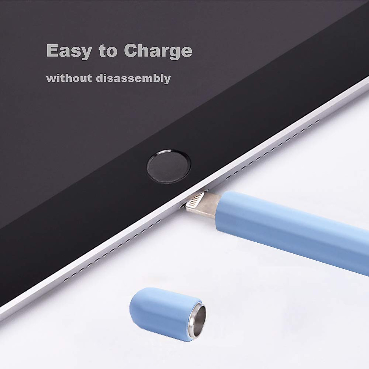 YINVA Case, Grip, Accessories Holder for Apple Pencil 1st Generation, Cover Sleeve with Protective Nib Cover for iPad Pencil(Blue)