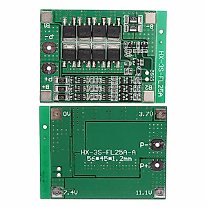 2Pcs 3S 11.1V 12.6V 25A W/Balance 18650 Li ion Lithium Battery PCB Protection Board