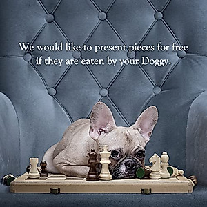 A&A 15 inch Wooden Folding Chess & Checkers Set w/ 3 inch King Height Staunton Chess Pieces / 2 Extra Queens - Beech Box w/Maple & Walnut Inlay