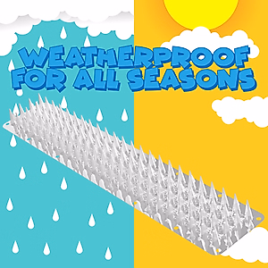 ohlela 24 Pack Bird Spikes for Outside to Keep Birds Away - 26.5ft Balcony Pigeon Deterrent, Bird Deterrents for Outside Patio, Bird Spikes for Pigeons and Other Small Birds, Crows, Woodpeckers