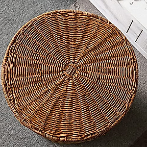 SCUUBE Trash Bin Trash Can Wastebasket Portable Trash Can with Lid Large Storage Bin with Handles, Garbage Container Bin for Bathrooms Kitchens Garbage Can Waste Bin (Color : Dark Brown)