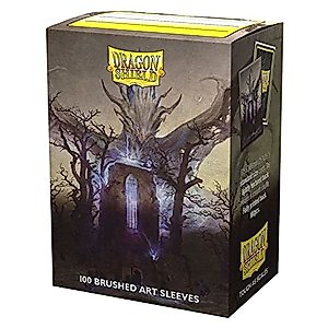 Card Game Dragon Shield Brushed Classic Art Abbey in Oak Wood Standard Size 100 ct Card Sleeves Individual Pack