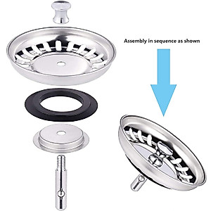 Kitchen Sink Strainer Kitchen Sink Plug, 2 Pack Universal Sink Plugs Bath Plug Strainer Plug, Thickened Stainless Steel Sink Plug Strainer For Kitchen Bathroom Home Office Hotel, Diameter 80Mm