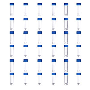 36PCS Cryo Tubes 5ml, Plastic Small vials with Screw caps Sample Tubes,PP Material ，with Silica Gel Gasket，Free from DNase, RNase, Human DNA