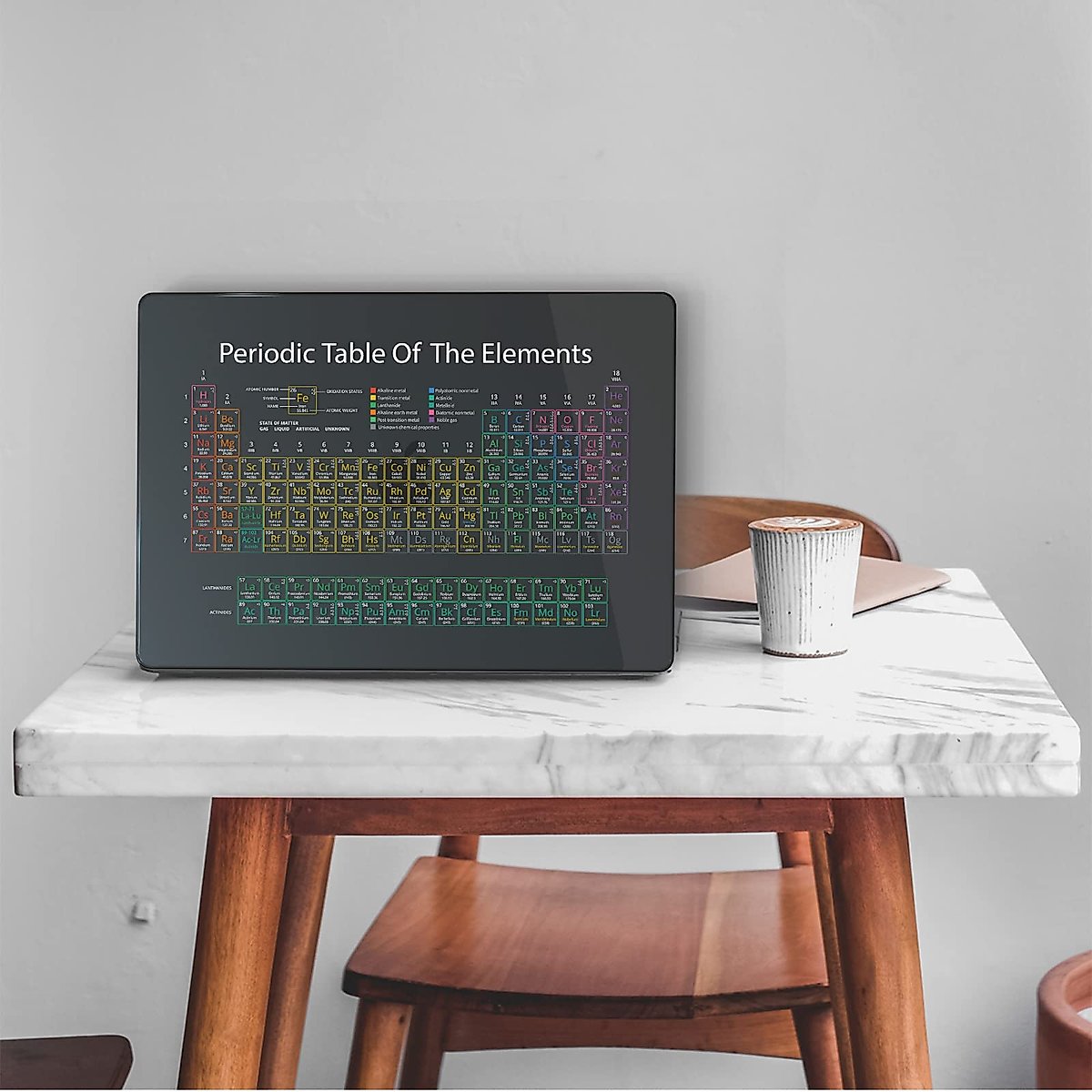 SanMuFly Compatible with MacBook pro 16 Case 2021 Release A2485 M1 Pro/Max,Printed Crystal Black Shell & Keyboard Cover & Screen Protector,Chemistry Science Periodic Table of The Elements Case