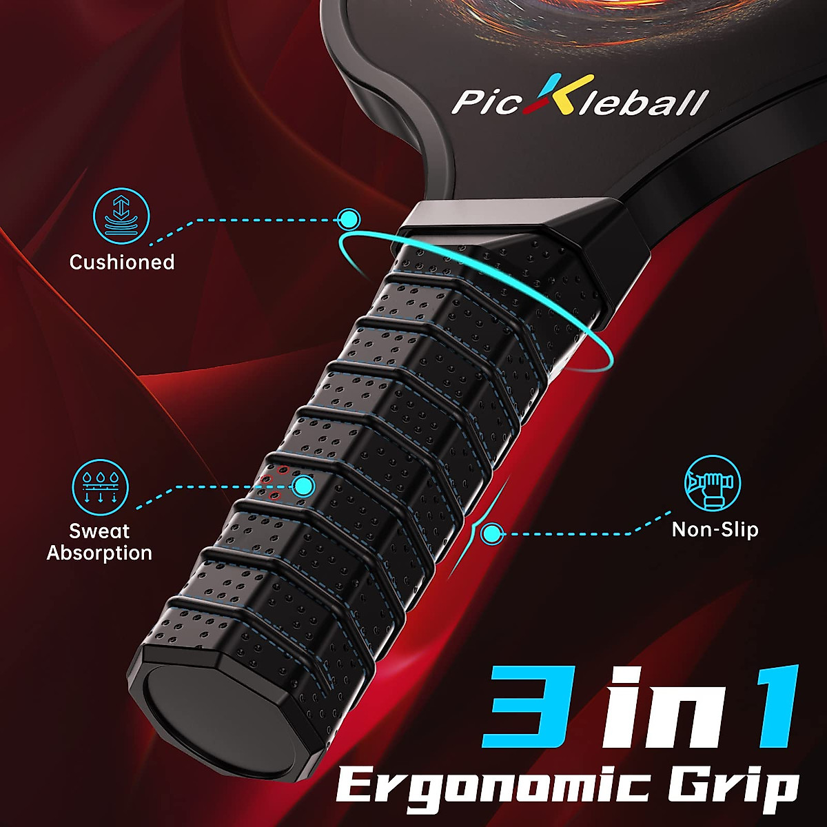 Zononoca Pickleball Paddles - Pickleball Set with 2 Fiberglass Pickleball Paddles, 2 Indoor & 2 Outdoor Pickleball Balls, Pickleball Bag, Lightweight Pickleball Paddles Set of 2 for Beginners & Pros