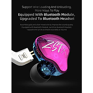 KZ ZST X in-Ear Monitors, Upgraded Dynamic Hybrid Dual Driver ZSTX Earphones, HiFi Stereo IEM Wired Earbuds/Headphones with Detachable Cable for Musician Audiophile (Without Mic, Black)