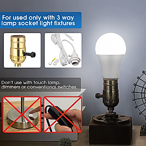 Briignite 3 Way LED Light Bulbs, 3 Way Light Bulbs 50 100 150W Equivalent Daylight 5000K A19 Light Bulbs E26 Base, Three Way Light Bulbs Indoor 3-Way Light Bulbs for Reading, 2 Pack