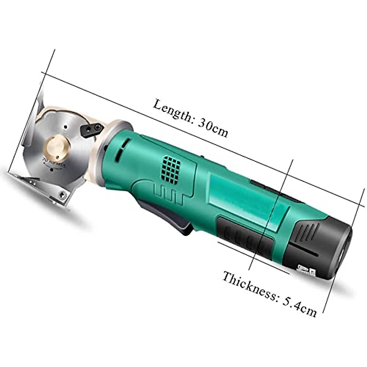 MXBAOHENG Electric Rotary Cutter Cordless Electric Scissor Rechargeable Fabric Shear for Cloth/Paper/Carpet/Leather Cutting Thickness ≤2.5cm (2 Batteries)