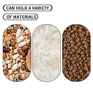 2 Pack Rice Container 25 lbs, 15KG Airtight Flour Storage Containers Bin with Wheels Seal Locking Lid, BPA Free, Measuring Cup & Scoop, Grain Container for Bulk Sugar, Cereal, Beans (Grey)