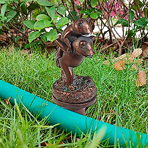 Istartea Garden Hose Guide Stake , 5PCS Garden Hose Spike Lawn Hose Support Spikes Rust Free Antique Metal Plant Saver Tools for Garden Lawn Yard