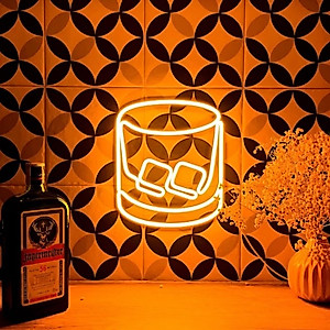 Whisky Lover Art Whisky Neon Sign Whisky Glass Wall Decor Neon Light Whisky Wall Decor Neon Bedroom Decor Neon Sign Wall Art 45X37cm