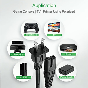 Aprelco 5ft AC in Power Cord Outlet Socket Cable Plug Lead Compatible with Panasonic Sony Playstation ETC 195, Sony Playstation PS1 & Sony Playstation PS2