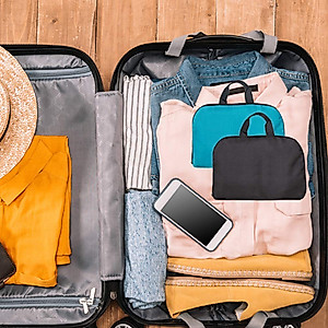 DaKuan Pack of 2 Lightweight Foldable Backpack, Water Resistant Travel Hiking Packable Backpack 20 Liters (Black & Blue) for Camping, Outdoor, Travel Cycling