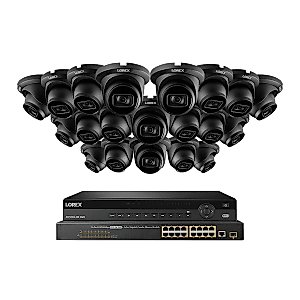 Lorex Technology Lorex NC4K8F-3220BD 32 Channel 4K Surveillance System with N882A38B 8TB 4K Fusion NVR, 16 Port ACCLPS263B POE Switch and 20 LNE9242B 30FPS 8MP Audio Dome Cameras