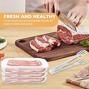 PUXING Deli Meat Container for Fridge Bacon Lunch Meat Container for Refrigerator Airtight Lunch Meat Storage Boxes Meal Prep Containers Stackable Food Storage Boxes with Lid/Food Clip(SIZE:18.06oz)