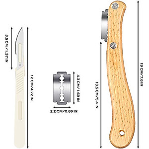 Bread Lame Knife with 10 Pieces Replaceable Blades Wooden Handle Lame Slashing Tool and 2 Pieces Dough Scoring Knife with Plastic Protective Cover for Making Bread Tool