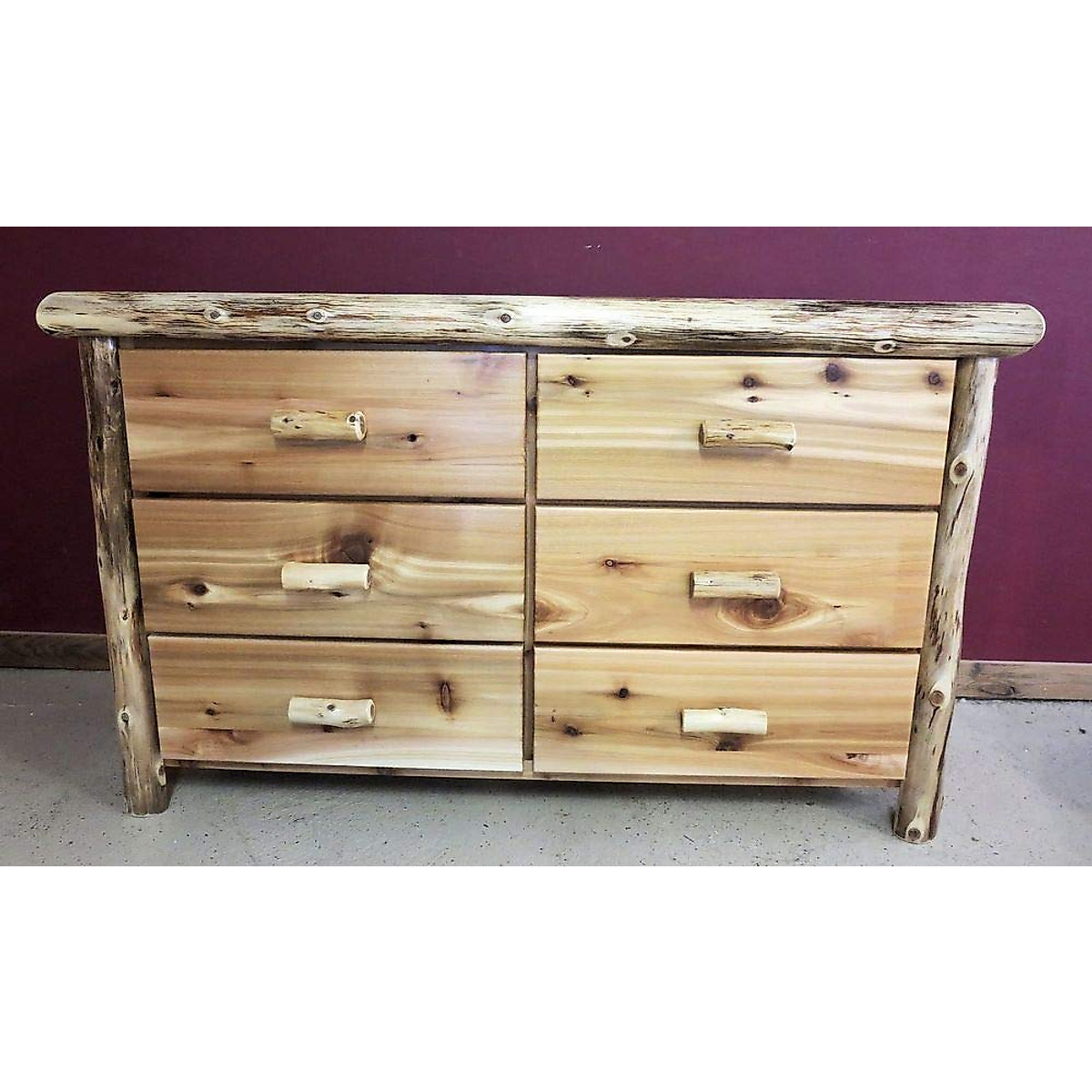 Cedar Log 6 Drawer Dresser