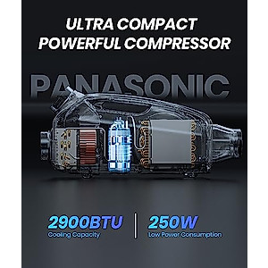 EENOUR QN750 Portable Air Conditioner,2900BTU Portable AC Unit,Dual Hose System,61~86°F,250W Low Power Consumption with 24V DC,3 Wind Speed,for Camping RV Truck Van Tent Outdoor Indoor