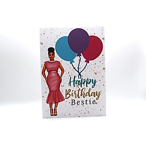 Simply Created African American Birthday Cards with Bling (Pink I)