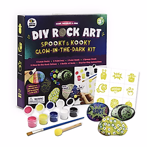 Glow In The Dark Rock Painting Kit for Kids - Arts and Crafts for Girls Boys Ages 6-12 - Art Craft Kits Paint Set - Supplies for Painting Rocks - DIY Gift Ideas, Activities Age 4 6 7 8- 12, 9-12