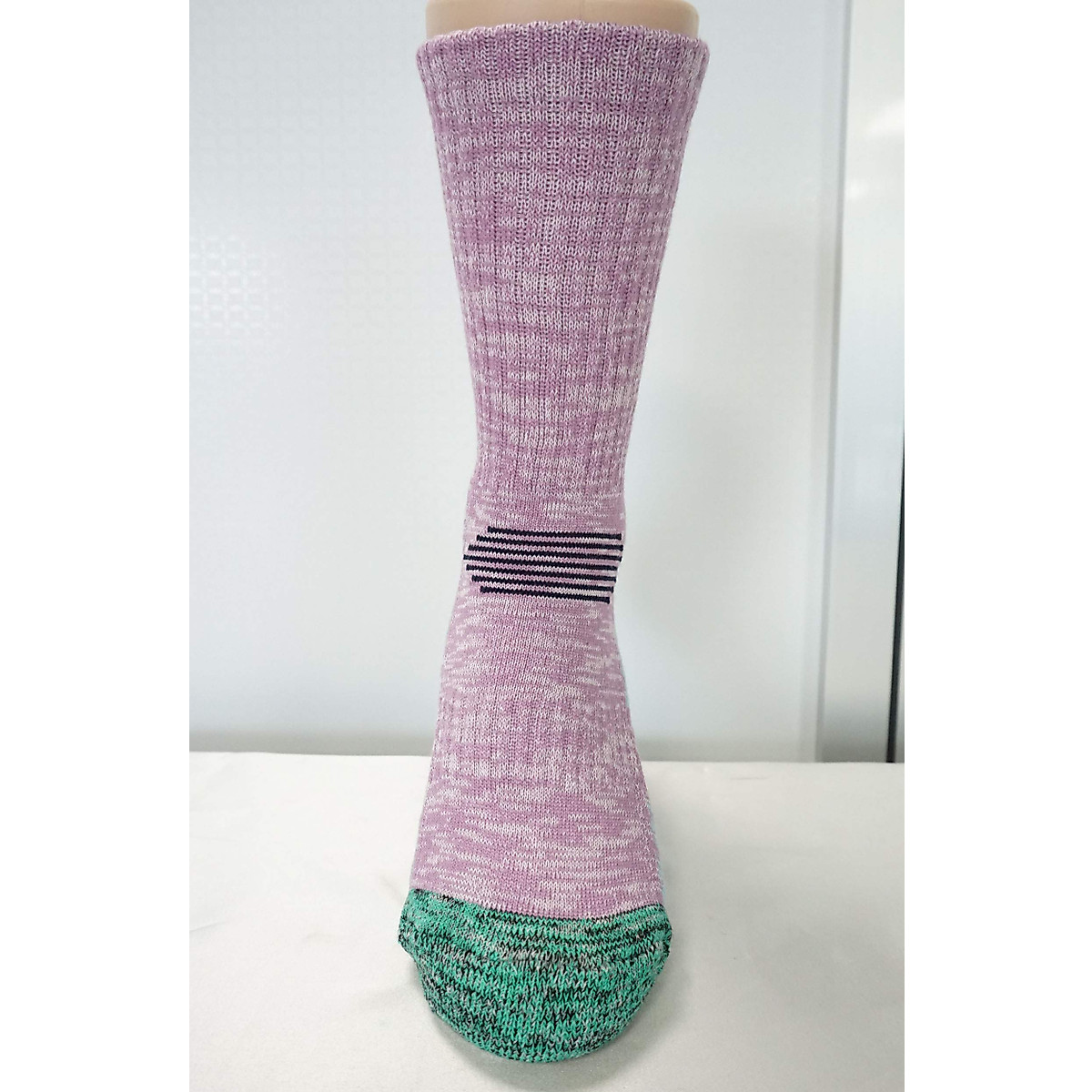 SEOULSTORY7 5Pack Women's Multi Performance Padded Hiking/Outdoor Crew Socks Year Round Design2-5Pair Purple/Light Gray/Light Blue/Pink/Beige Medium