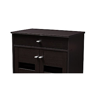 Baxton Studio Oullins Shoe Cabinet, Wenge Dark Brown