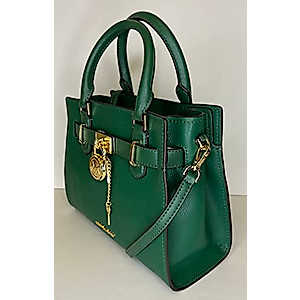 Michael Kors Hamilton SM Satchel bundled with SM TZ Coinpouch Purse Hook (Jewel Green)