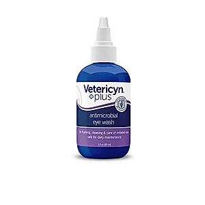 Vetericyn Plus Dog and Cat Eye Wash | Eye Drops for Dogs and Cats to Flush and Soothe Eye Irritations, Dog Tear Stain Cleaner, Safe for All Animals. 3 ounces