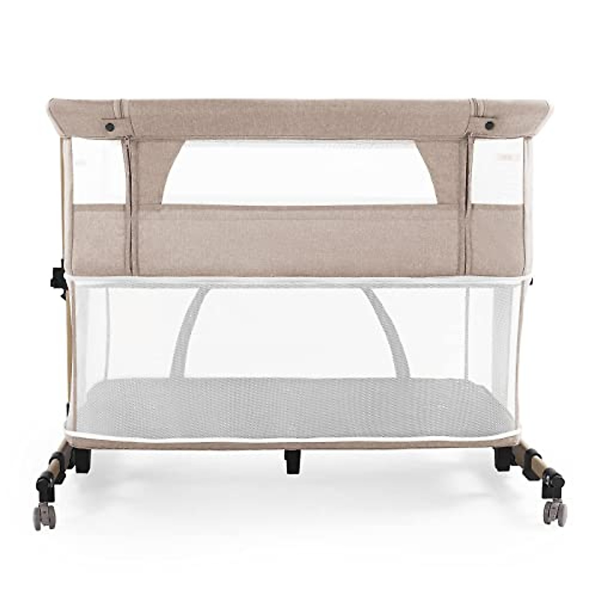 nordmiex Baby Crib,Baby bassinets Crib for Newborn,Adjustable Baby Bed for Infant/Baby,Beige