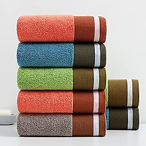 YiLUOMO 100% Cotton Brown Hand Towel Set of 2 Highly Absorbent Soft Hand Towel for Bathroom Home 13 x 29 Inch