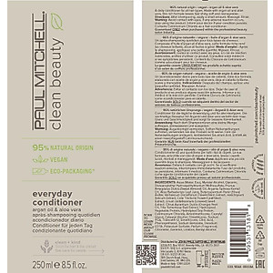 Paul Mitchell Clean Beauty Everyday Conditioner, Ultra-Rich Formula, Improves Elasticity, For All Hair Types, 8.5 fl. oz.