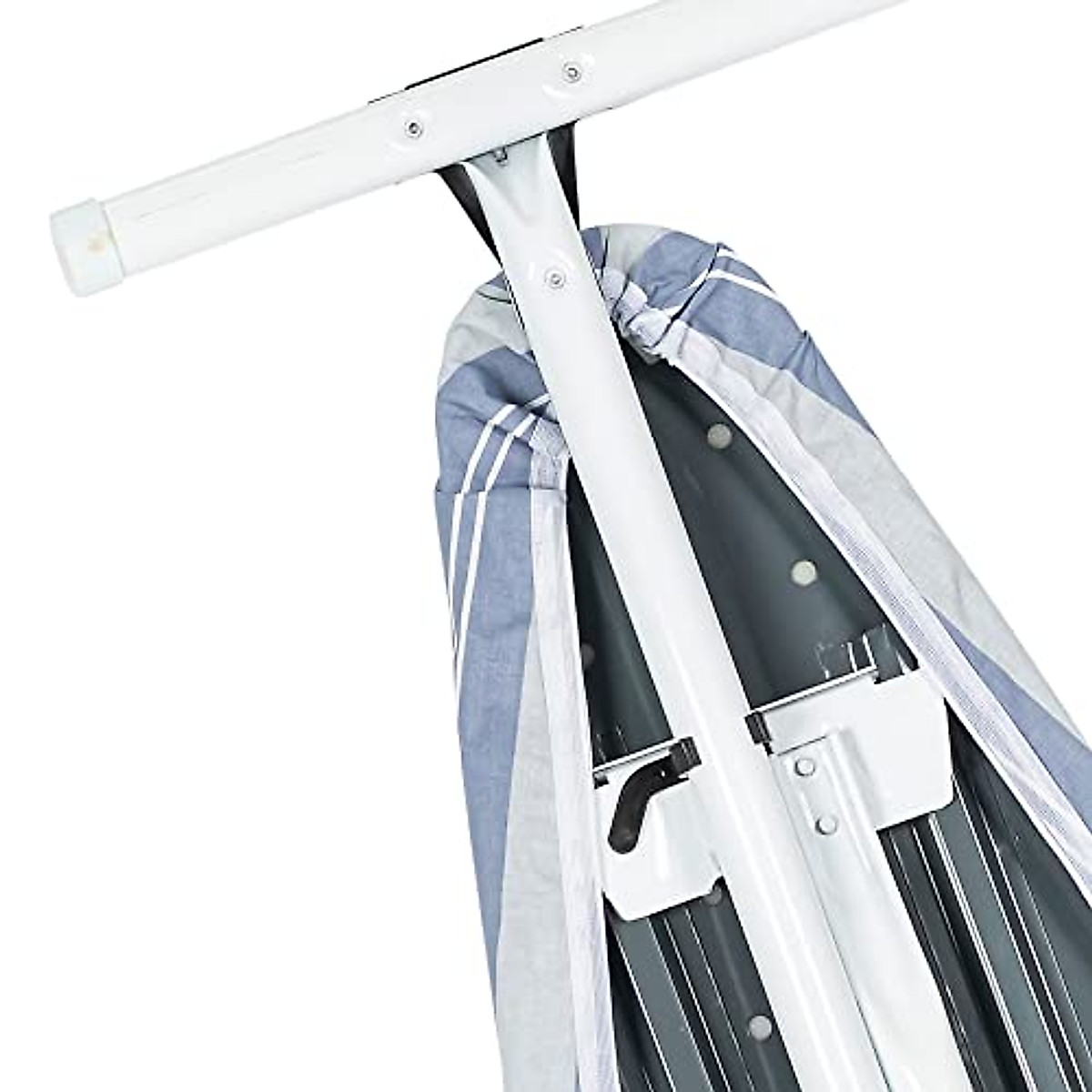 Ironing Board Full Size; Made in USA by Seymour Home Products (Blue Stripe) Bundle Includes Cover + Pad | Iron Board w/Steel T-Legs Adjustable Tabletop up to 36" High; Perforated Top for Steam Flow