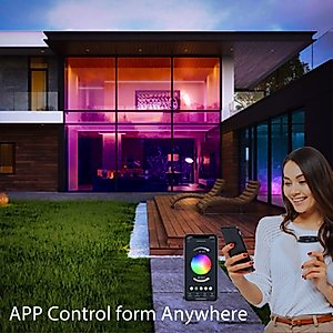GU10 Smart Spotlight Bulb, Music Sync, RGBCW Color Changing Bulb, Works with Alexa and Google Assistant, Smart WiFi Control (2.4GHz Wi-Fi Only), 5W 400LM, for Range Hood and Track Lighting 1 Pack
