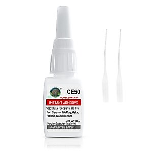 Multipurpose 20g Clear Ceramic Glue: Instant Super Adhesive for Tile, Mugs, Metal, Plastic, Wood, Rubber, Glass, Silicone, Leather & DIY Crafts - Strong Ceramic & Tile Repair Solution