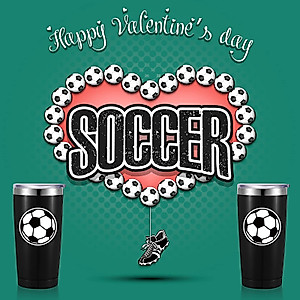 Geiserailie 2 Pieces Sport Gifts 20 oz Tumbler Cups Coffee Mug 20 oz Stainless Steel Insulated Tumbler With Straw and Lid Travel Coffee Mug Gift for Women Men Mom Gift for Sports Lover (Soccer)