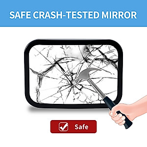 SZJHKJ Baby Car Mirror, Safety Car Seat Mirror for Infants, Wide Crystal Clear View, No Assembly Required, Adjustable, Crash Tested and Anti-Fall Double Seat Belt
