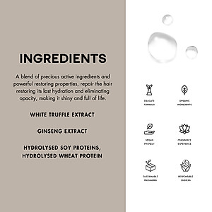 PREVIA Hydrating Leave-in Conditioner Spray with White Truffle Extract - Reconstructive Biphasic Detangling Treatment for Damaged, Dry, and Brittle Hair - Tames Frizz & Controls Static 6.7Floz