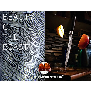 WUSTAHL Hand Forged 8 inch Professional Real Damascus Chef Knife. Japanese Blade made of Ancient Damascus Steel. German Handle, Handmade from Pakkawood. High Carbon, Sharp Gyuto Kitchen Knife.