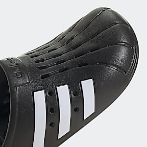 adidas Unisex Adilette Clogs Slide Sandal, Core Black/White/Core Black, 7 US Women/6 US Men