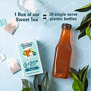 Southern Breeze Cold Brew Sweet Tea Blood Orange Iced Tea with Black Tea and Zero Carbs Zero Sugar, 20 Individually Wrapped Tea Bags (Pack of 2) Southern Sweet Tea Iced Tea Beverage