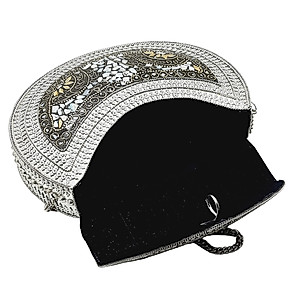 Ethnic Clutch Vintage Handmade metal Mosaic stone Shell purse Handbag for women Party Bag Special occasion accessories