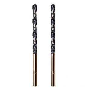 FOCMKEAS 2 PCS 12mm Twist Drill Bit High Speed Steel 4341 Straight Shank Gold and Black Coated Drilling Bits for Home Improvment DIY, Metal/Wood/Plastic