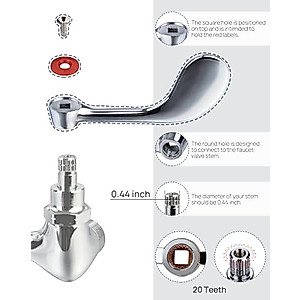 Sepaitek Kitchen Faucet Handle Replacement Commercial Faucet Parts, Heavy Duty Wrist Blade Handles for Restaurant, Industrial, Hospital, Thickened Metal, Red of Hot Side