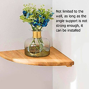 Ipetboom Wall Mounted Shelves 1 Set of Corner Shelf, Corner Wall Shelf Corner Floating Shelves Corner Shelves Wall Mounted Wood Floating Shelves for Home, Radius 15cm Corner Shelf