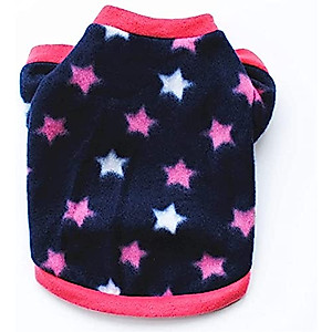 2 PCS Warm Dog Sweater, Soft Fleece Puppy Clothes Doggie Shirt Winter Outfits Sweatshirt for Small Pets Dogs Cats Chihuahua Teddy Pup Yorkshire(Star Paw, M)