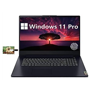 Lenovo New IdeaPad 3 Business Laptop, 17.3" HD Display, AMD Ryzen 5 5500U, Windows 11 Pro, 20GB RAM, 1TB SSD, Fingerprint, 32GB Durlyfish USB Card