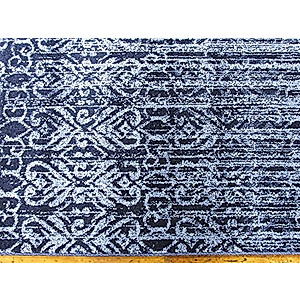 Unique Loom Del Mar Collection Area Rug - Jennifer (10' 6" x 16' 5" Rectangle, Blue/ Navy Blue)